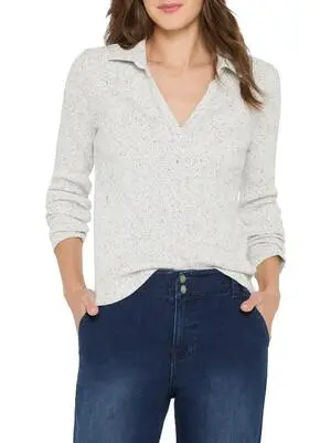 NIC+ZOE Long Sleeve Rib Polo - Reflection