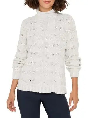 NIC+ZOE Sparkle Cable Stitch Cotton-blend Sweater - Reflection