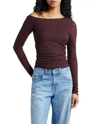 Bp. One-shoulder Lace Top - Burgundy Fudge