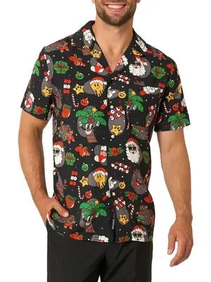 Opposuits Merry Jinglejoy Camp Shirt - Black