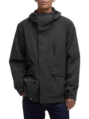 Barbour Hooded Waterproof Jacket - Black