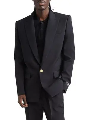 Balmain Pinstripe Wool Tuxedo Jacket - 0pa Black