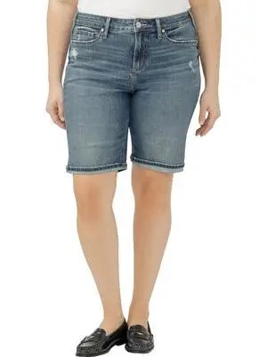 SILVER JEANS CO. Suki Denim Bermuda Shorts - Sunbury