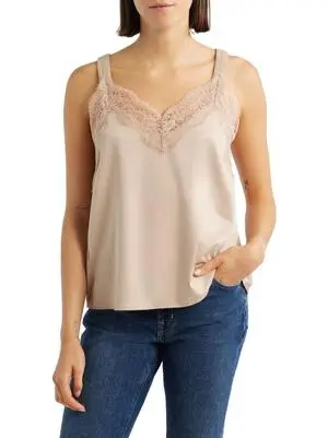 Wit & Wisdom Lace Detail Camisole - Pale Oak