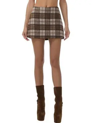 AFRM Belfast Plaid Mini Skirt