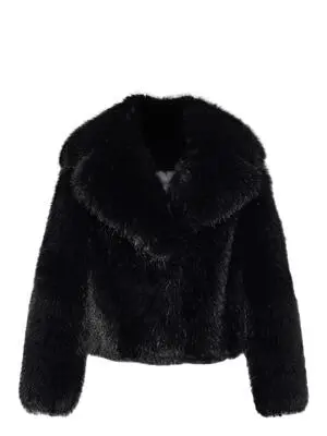 STAND STUDIO Samara Faux Fur Jacket - Black