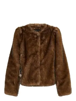 STAND STUDIO Sadie Faux Fur Jacket - Brown