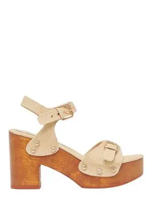 DOLCEVITA Yandy Raffia Platform Wedge - Lt Natural Raffia