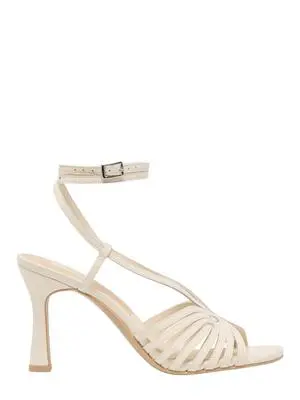 DOLCEVITA Nivana Strappy Stiletto Heels - Off White Crinkle Patent