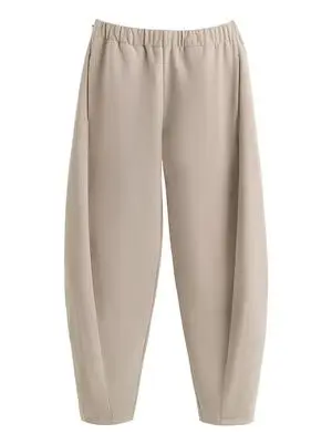 Cuyana Fleece Barrel Pant - Stone