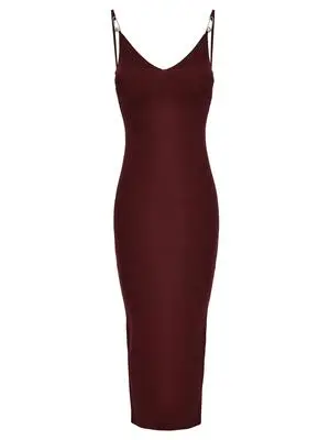 Versace Ribbed-knit Tank Midi Dress - Burgundy