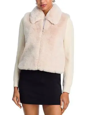 Aqua Faux Fur Cardigan - Ivory