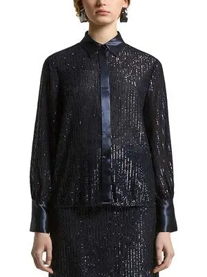 Peserico Sequined Blouse - Blue Star