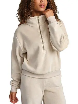 RHONE Plush Half Zip Sweatshirt - Bone