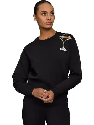Carbon38 Martini Embellished Sweatshirt - Black