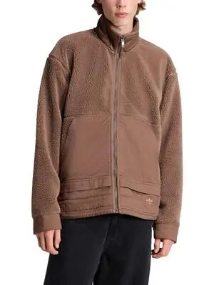 ADIDAS ORIGINALS Earth Strata Fleece Zip Jacket - Brown