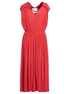 8PM Viscose Georgette Midi Dress - Red