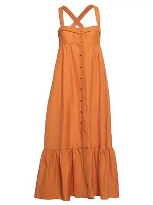 Sandro Flared Maxi Dress - Rust