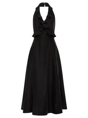 Rebecca Vallance Sable Ruffled Midi Dress - Black