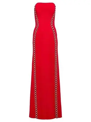 Jenny Packham Crystal-embellished Strapless Gown - Red