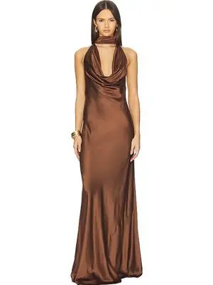 STONE COLD FOX Amelia Gown - Espresso