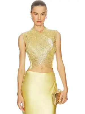 Cult Gaia Haisley Metallic Top - Light Gold