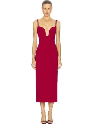 Bardot Brooklyn Diamonte Midi Dress - Burgundy