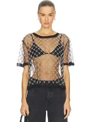 Free People Loir Embellished Knit Top - Black