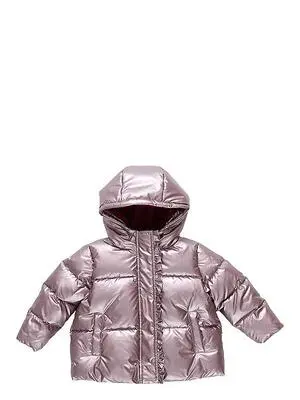 Pink Chicken Ruffle Pete Puffer - Vintage Rose Metallic