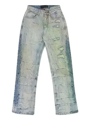 WHO DECIDES WAR BY EV BRAVADO Gathered Straight-fit Jeans - Blue