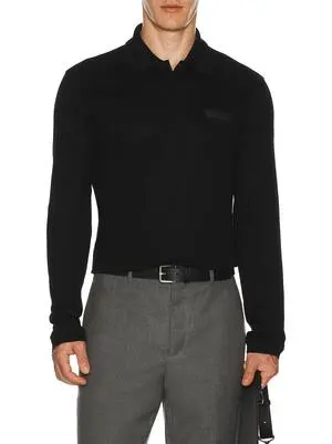 Givenchy Long Sleeve Polo Regular Fit - Black