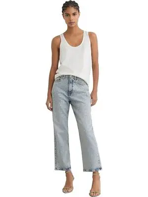 Good American Crystal Cropped Jeans - Indigo Blue
