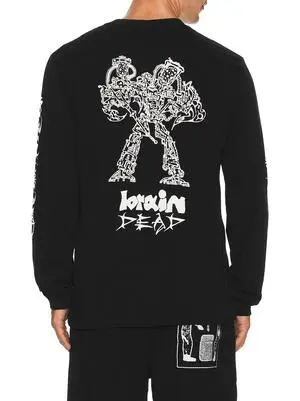 BRAIN DEAD Skull Mech Long Sleeve Tee - Black