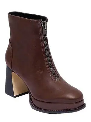 Bernardo Mafalda Platform Ankle Boots - Chocolate