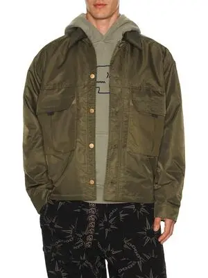 BRAIN DEAD Cropped Chore Jacket - Green