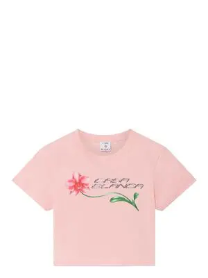 Casablanca Orchid Logo Cropped Baby Tee - Multicolor