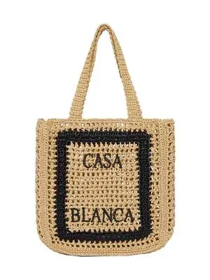 Casablanca Casablanca Paris Raffia Logo Tote Multicolor