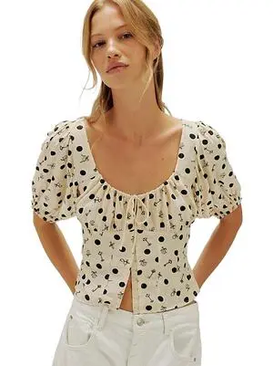 Free People Printed Bustier Top - Tea Combo