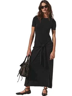 Free People Good Feels Short-sleeve Maxi Dress - Black