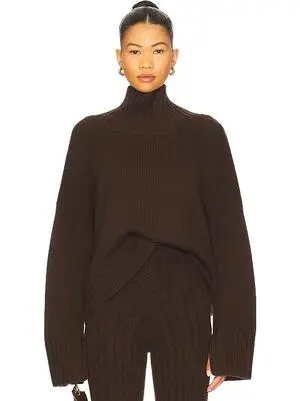 Soft Goat Girlfriend Turtleneck Pullover - Brown