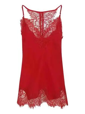 Gold Hawk Silk Camisole - Red