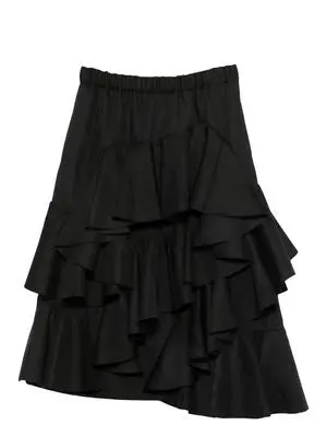 Comme Des Garçons Ruffled Midi Skirt - Black