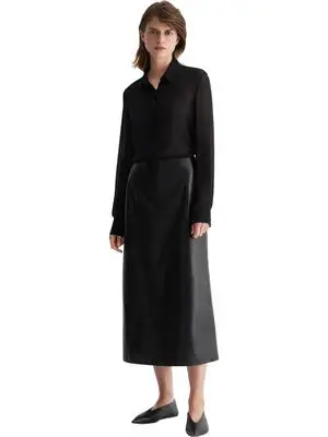 Veronica De Piante Gisele Nappa Leather Skirt - Black