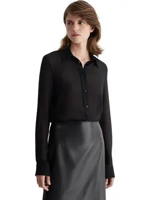 Veronica De Piante Julieta Shirt In Silk Georgette - Black