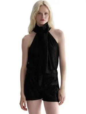 Veronica De Piante Elysia Silk Top - Silver Leopard