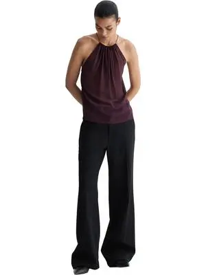 Veronica De Piante Greta Silk Top - Deep Plum