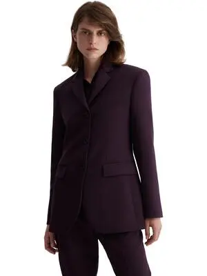 Veronica De Piante Fini Wool Jacket - Deep Plum