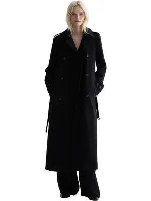 Veronica De Piante Amara Cotton Trench Coat - Black