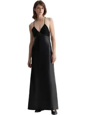 Veronica De Piante Amelia Nappa Leather Maxi Dress - Black