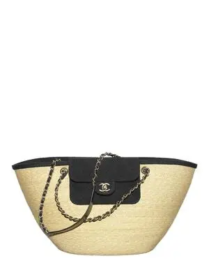 Chanel Large Shopping Bag - Beige & Black